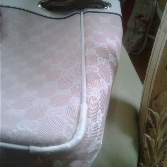 Gucci | Bags | Gucci Large Monogram Pink Tote Logo Authentic | Poshmark